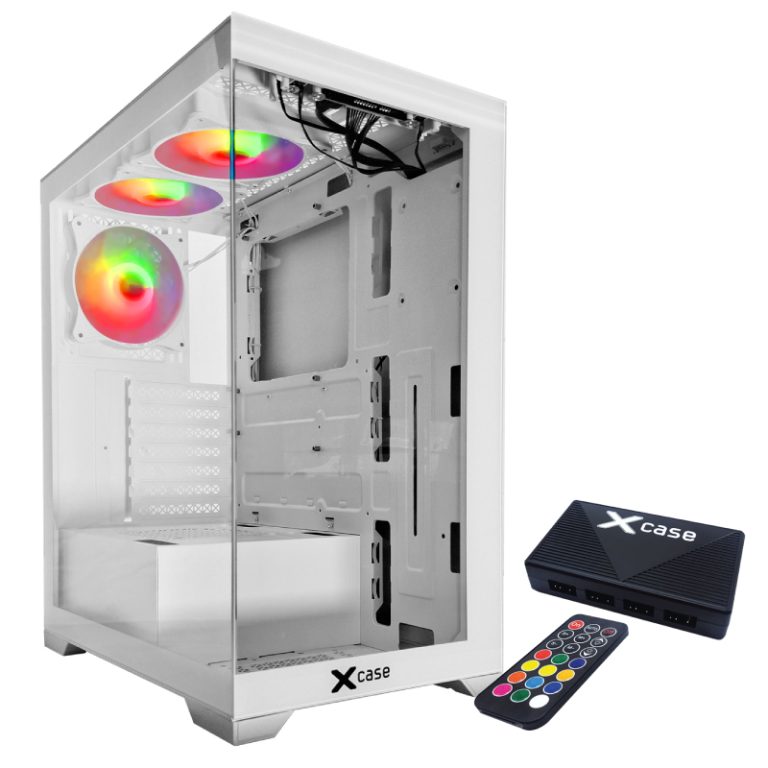 Gabinete gamer Xcase Titanium Blanco con 3 ventiladores Blancos Tornado ...